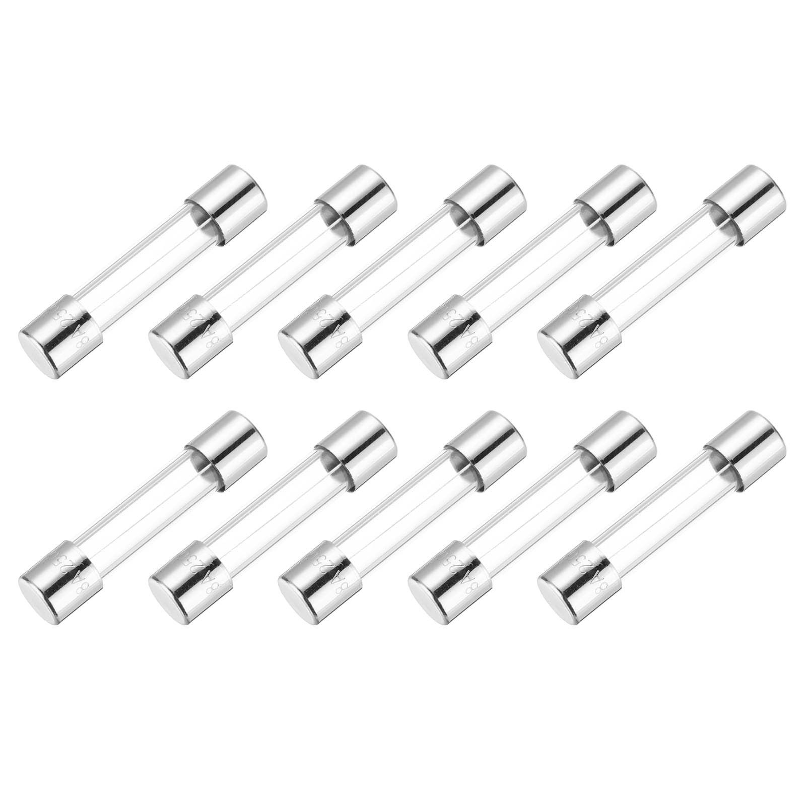 Uxcell 8A 250V Glass Fuses 6x30mm Time Delay Fuses Slow Blow Fuses ...