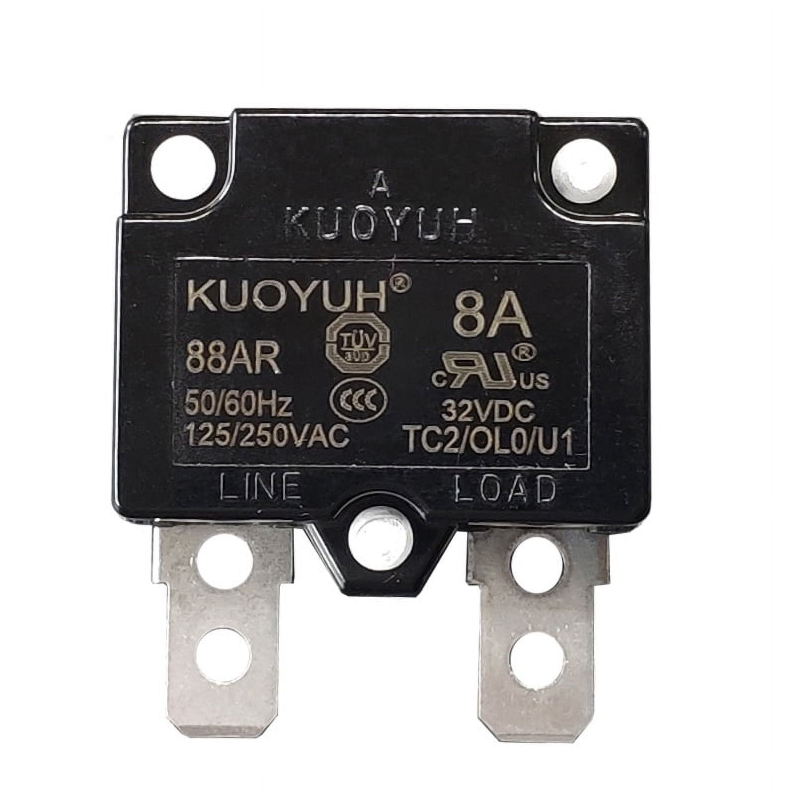KUOYUH 8 Amp 88AR Series Electrical 8A Automatic-Reset Thermal Circuit ...