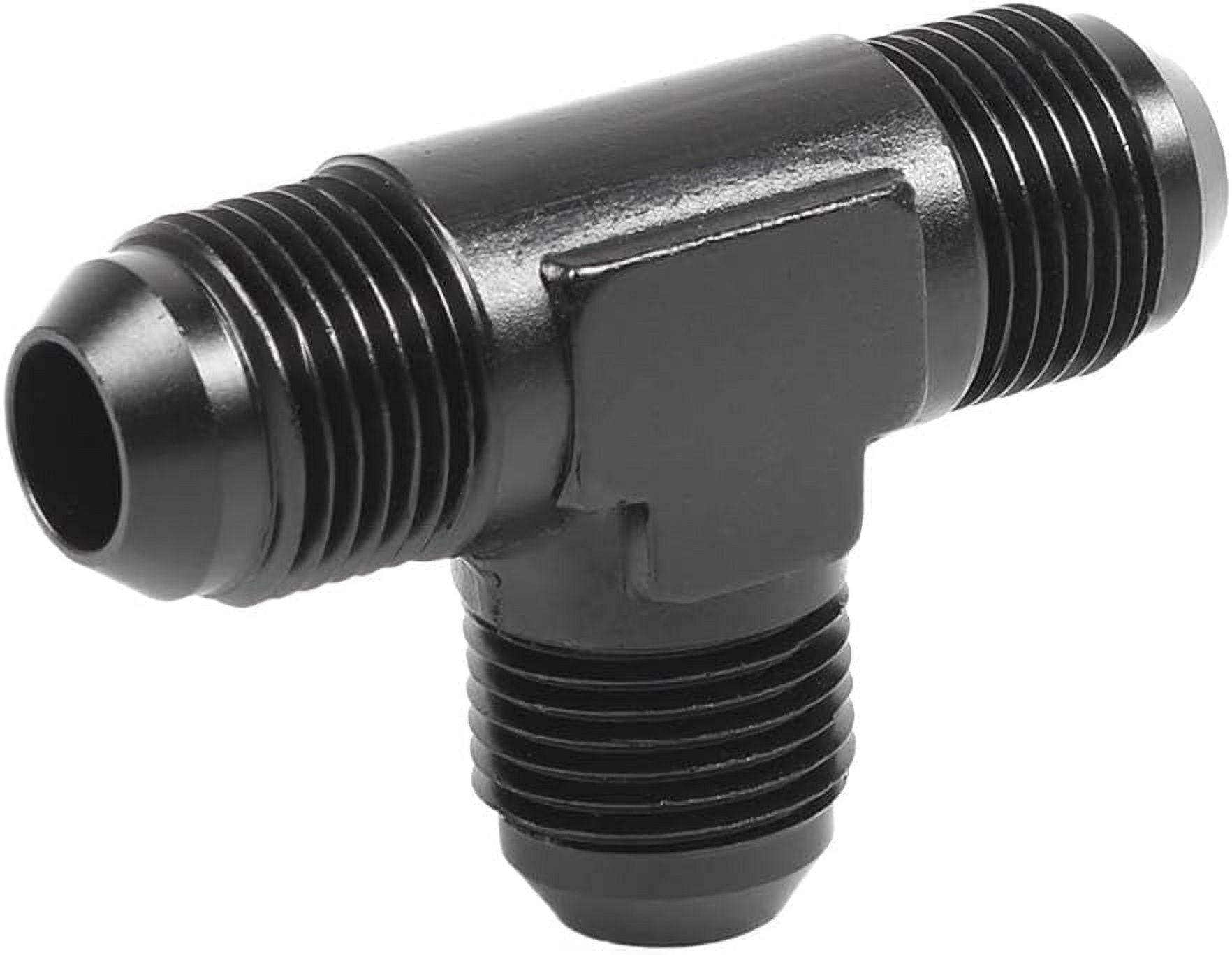 8AN Male Flare Tee Fitting Adapter, Black Anodized T Fuel Hose Union ...