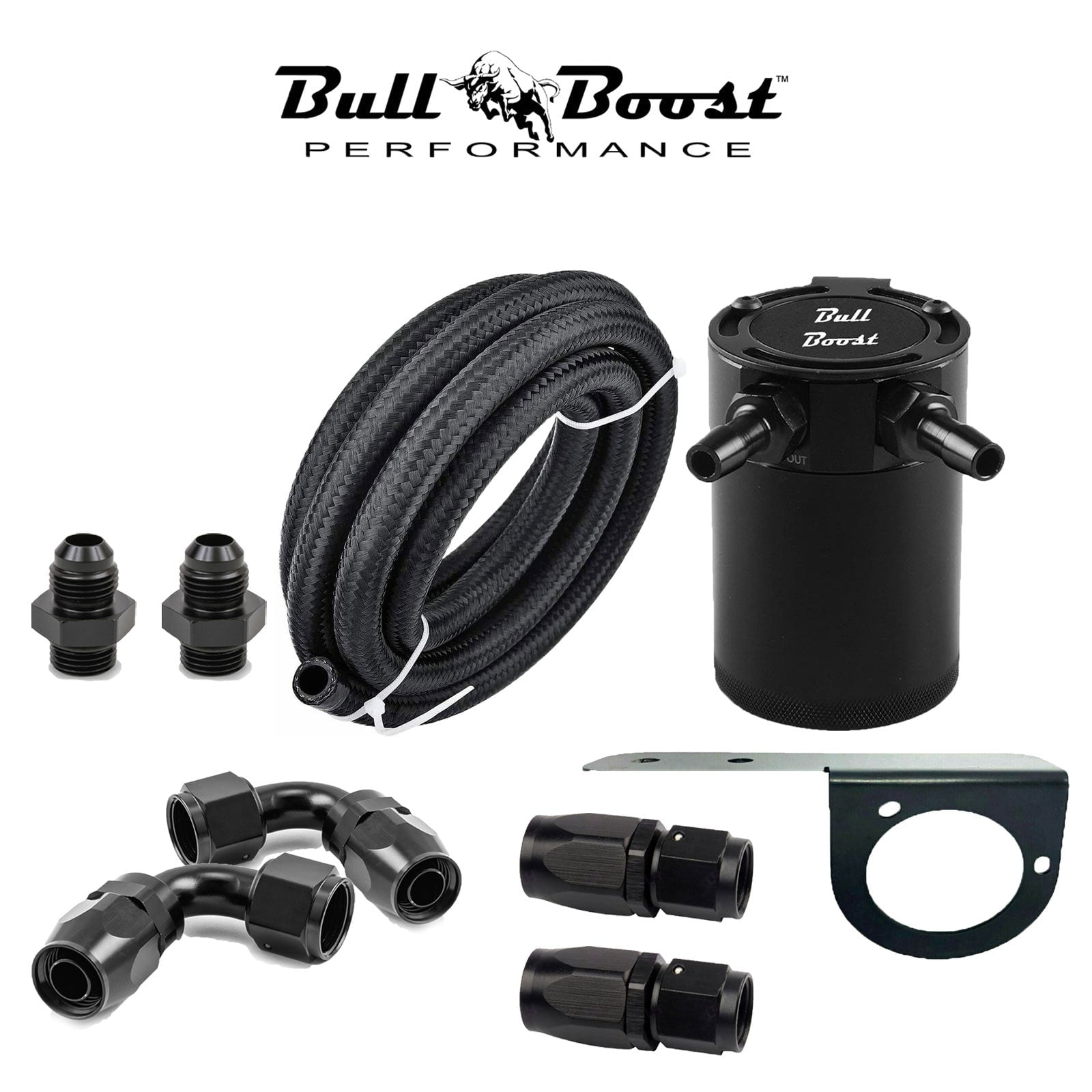 8AN Universal Performance Oil Catch Can 2 Port -8AN Kit - Walmart.com