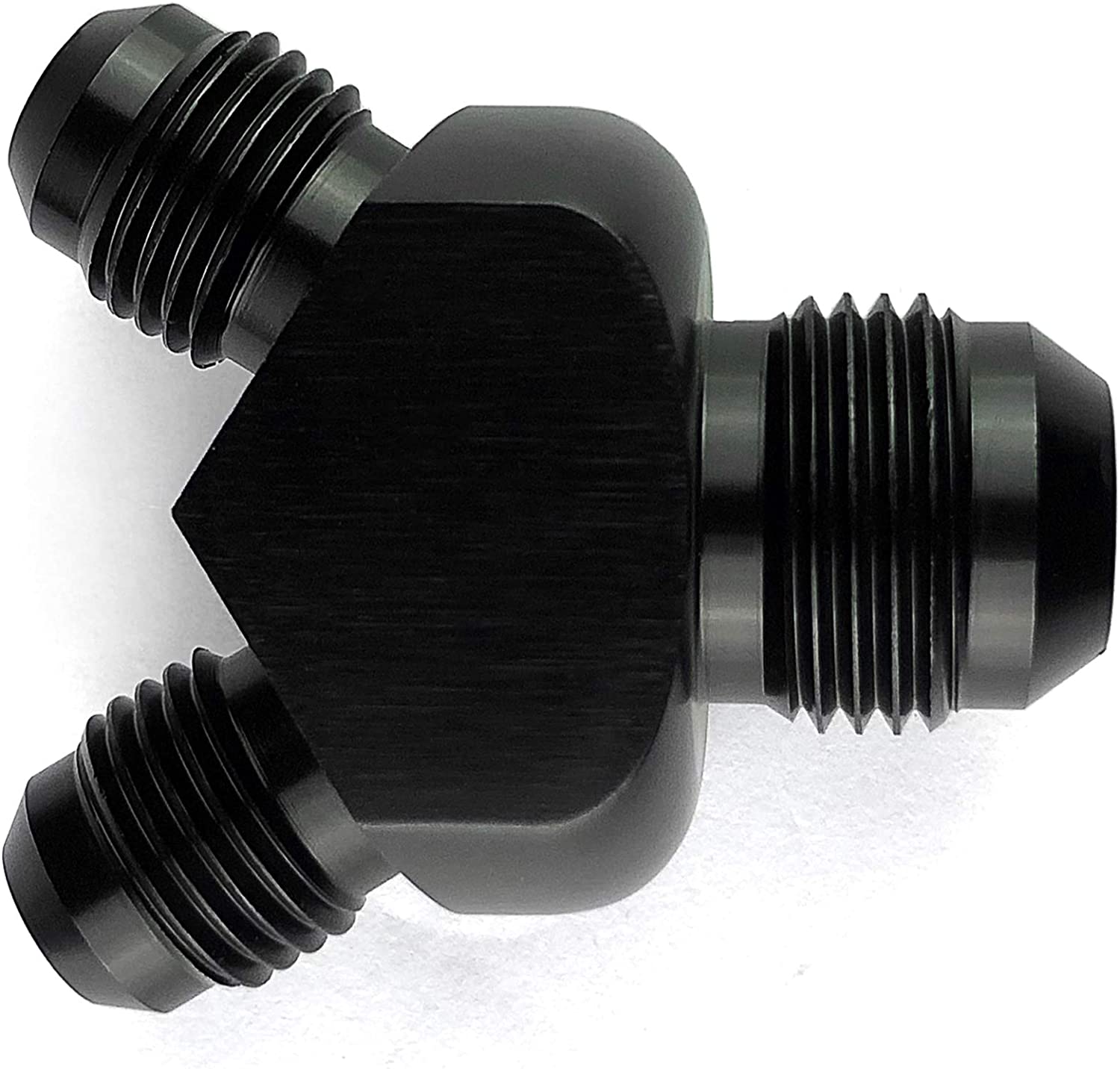 8AN to 6AN 6 AN Male Y Block Fuel Pump Fitting Adapter Aluminum 8 AN to ...