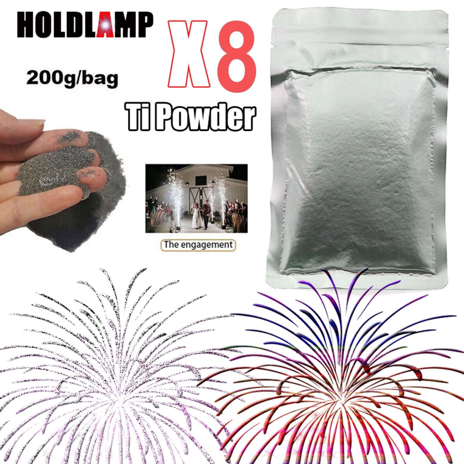 8Bag Cold Spark Powder Small Fine Particles 3-16.4ft Range Ti Composit ...