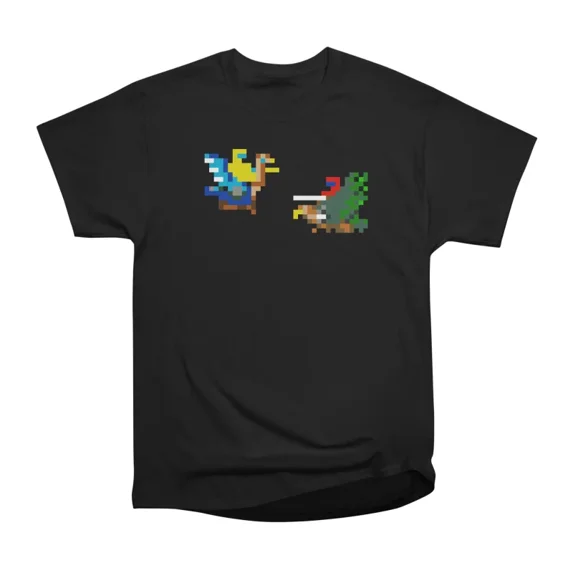 8Bit Jousting Ostriches T-Shirt Tee Gift For Him Merch For Her Apparel ...