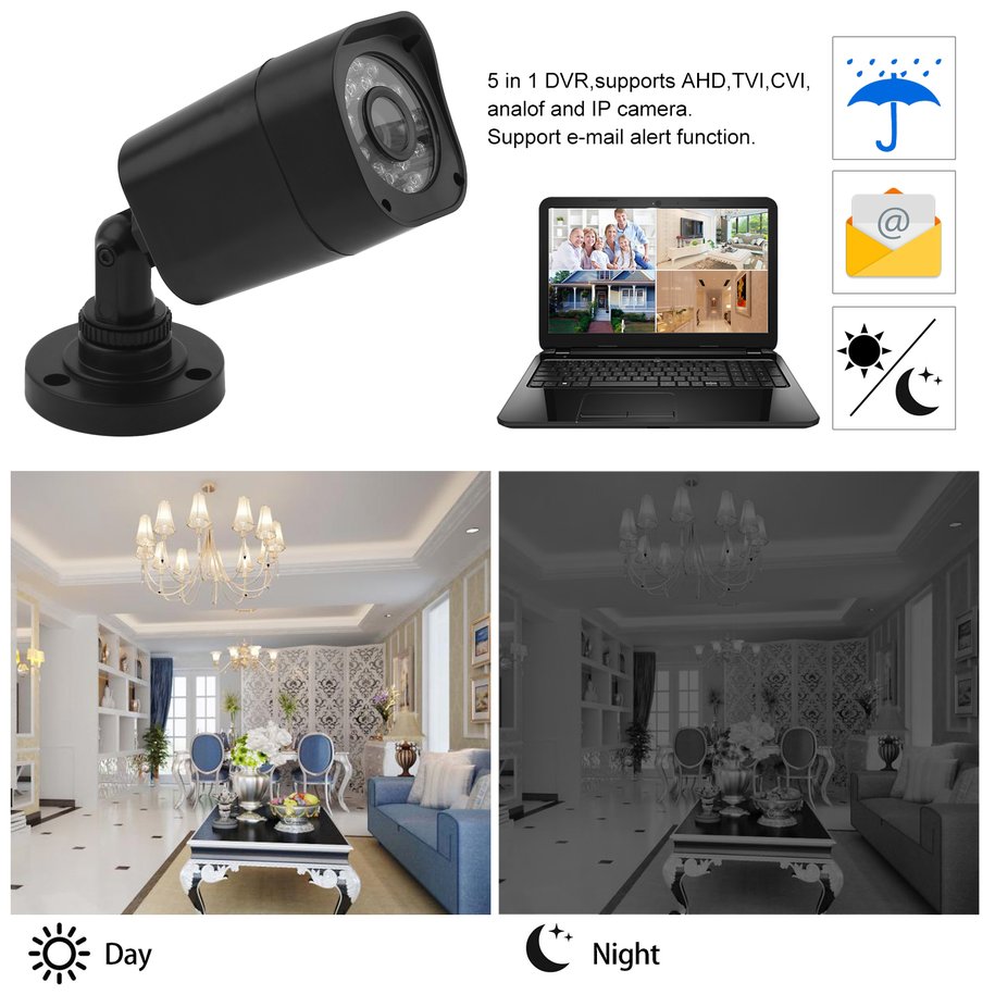 8CH 1080N HDMI DVR 1500TVL Outdoor Indoor Home Security 720P Camera ...