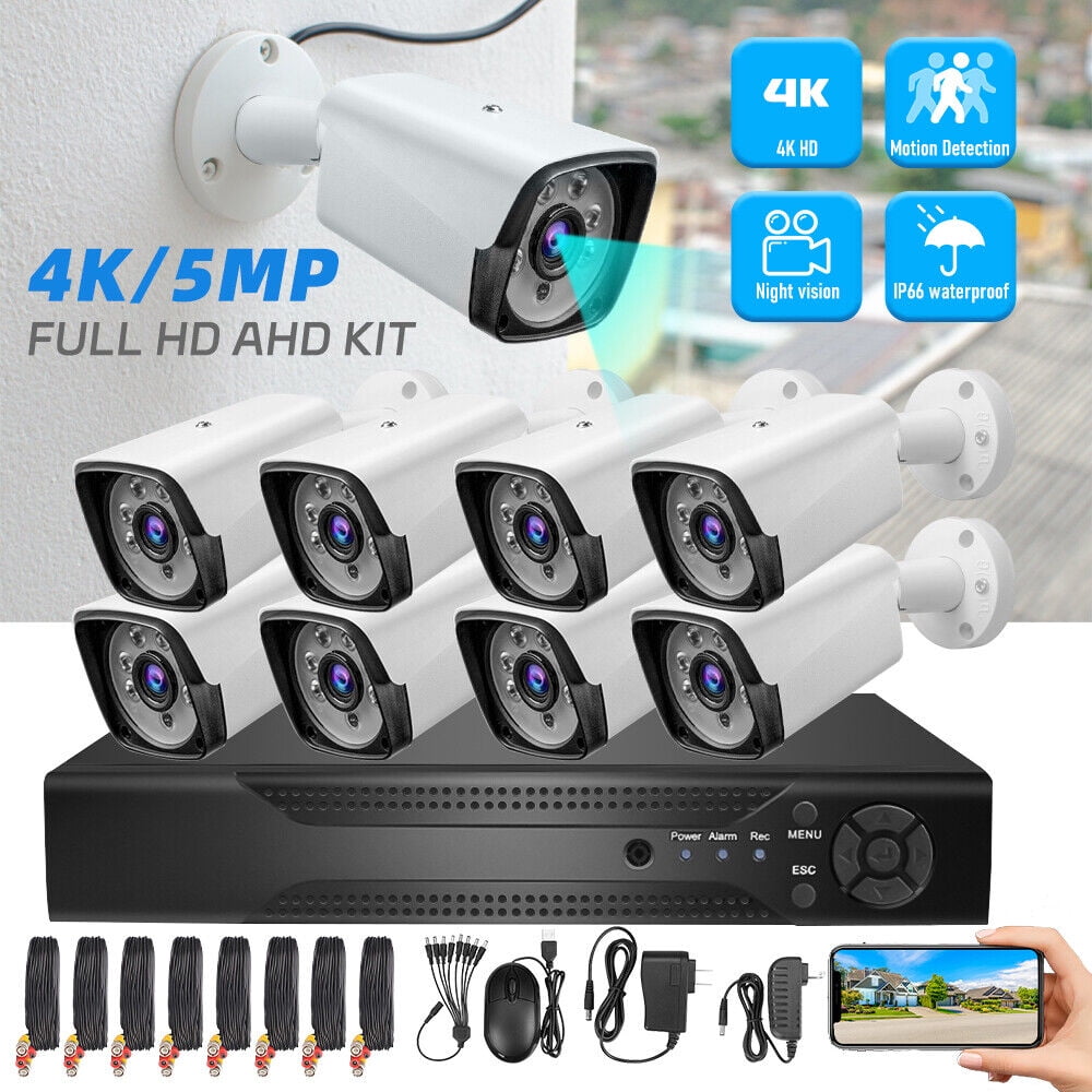 8CH H.265+ 5MP Lite DVR 4K UHD Outdoor CCTV Home Security Camera System ...