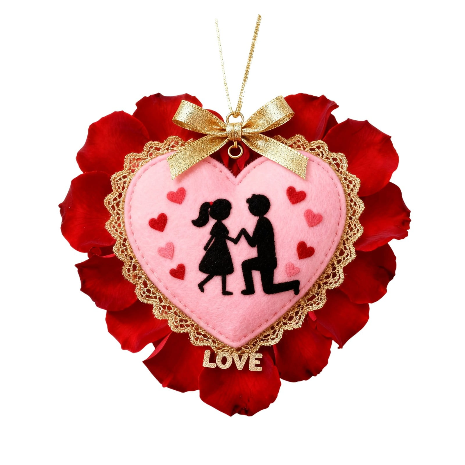 8CM Acrylic Heart Shaped Pendant Couple Cartoon Character Valentine's ...