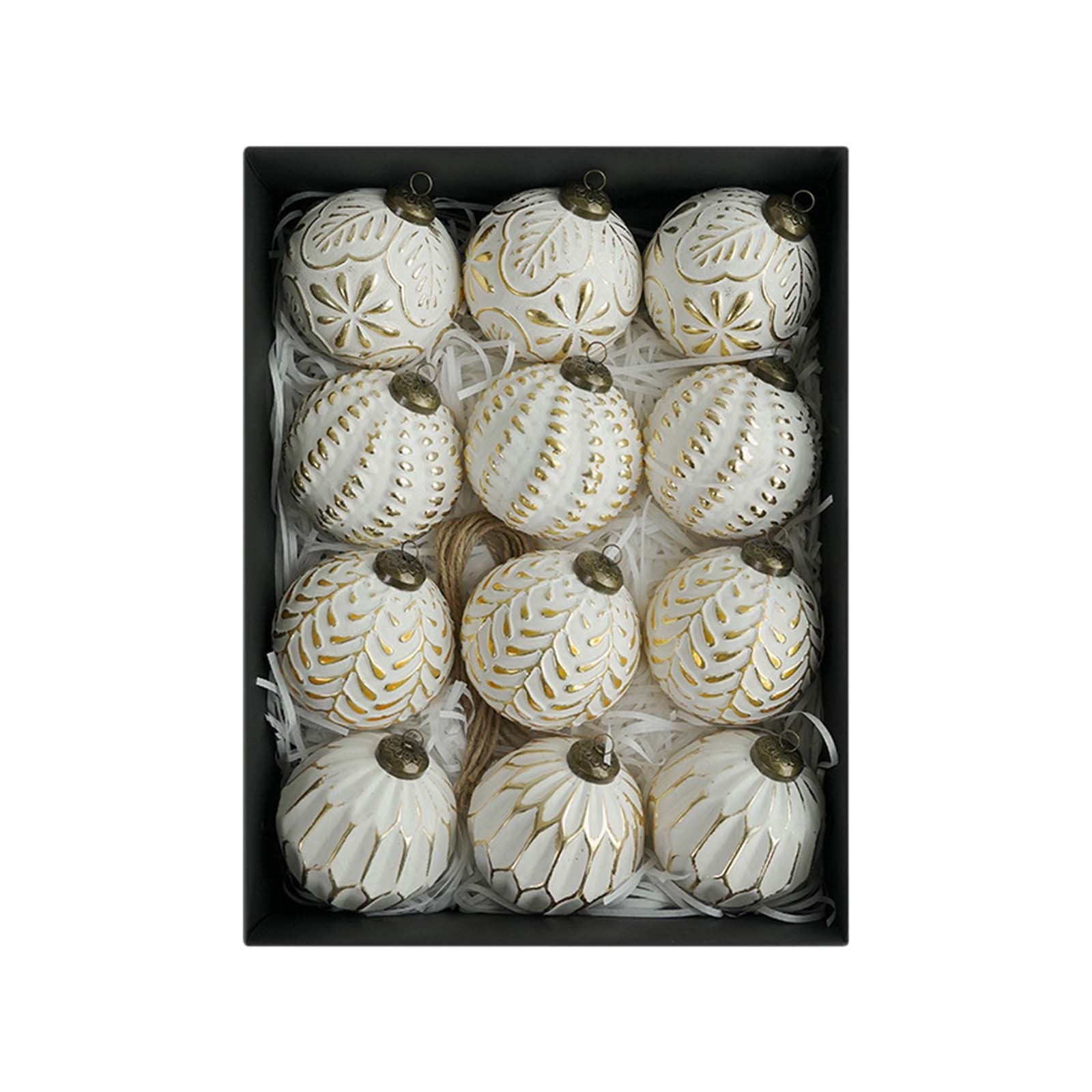 8CM Christmas Set Decoration Christmas Box Set With 12 Antique ...