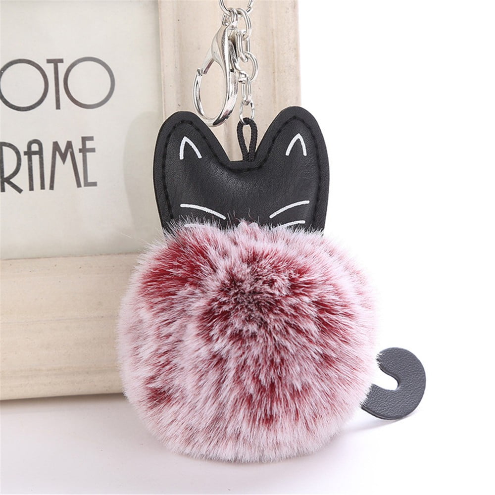 8CM Cute Cat Keychain Key Rings Women Pendant Women Key Ring Large Key ...