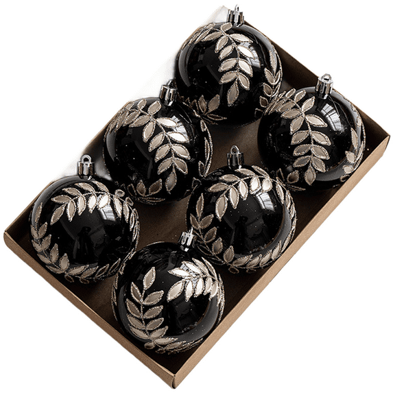 8Cm Christmas Balls Ornaments Set Of 6 Hand Painted Pearl Glossy Willow ...