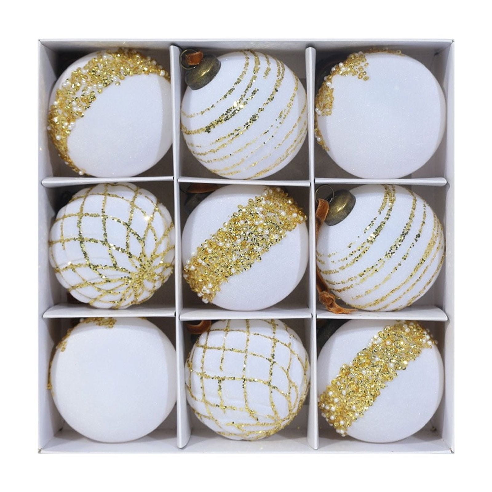 8Cm Flocking Christmas Ball Hanging Ball Flash Plastic Ball Christmas ...