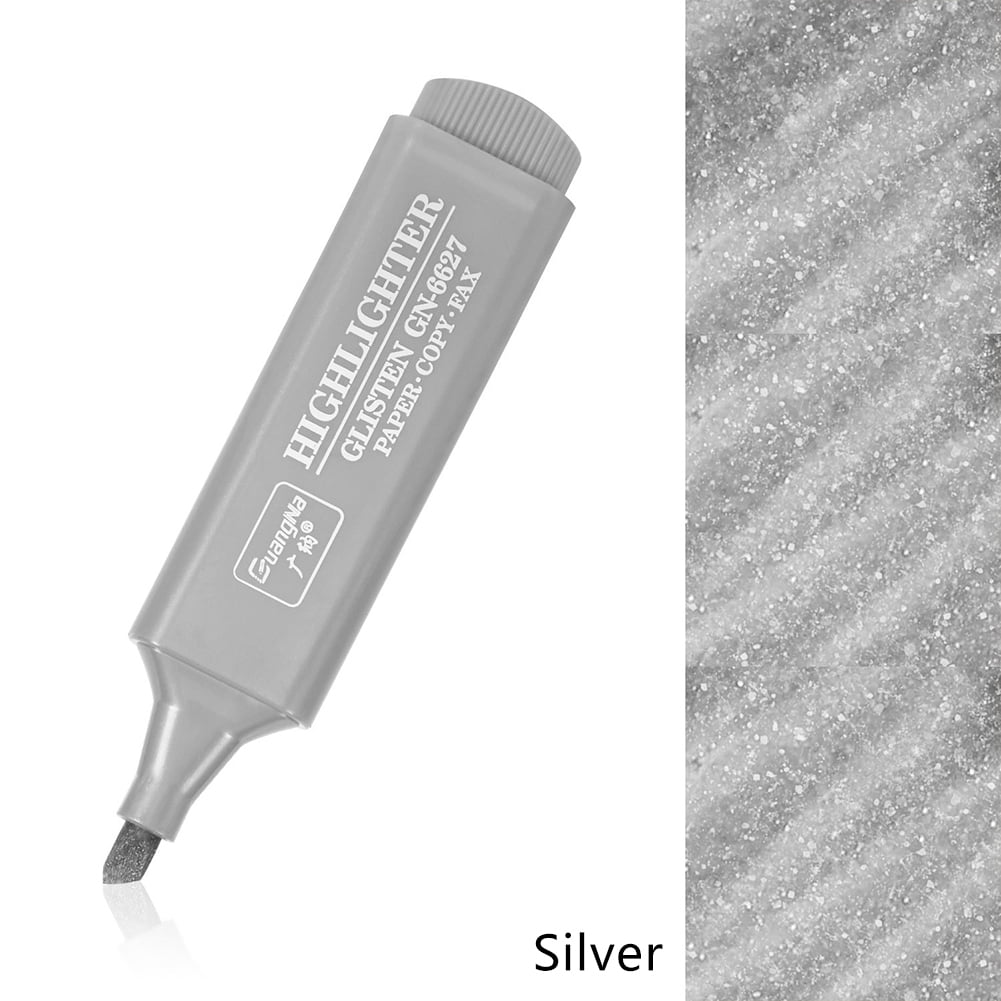 8Colors Metallic Highlighter Fluorescent Glitter Markers Note Taking ...