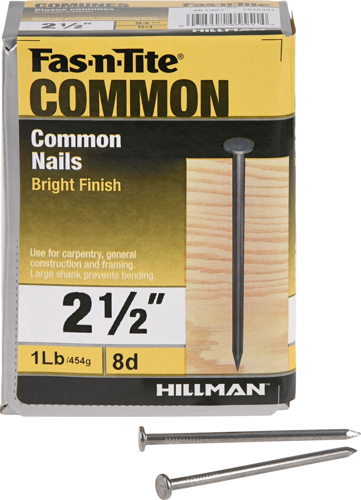The Hillman Group 2-1/2 in. 8D Common Nail (1 lb) - Walmart.com