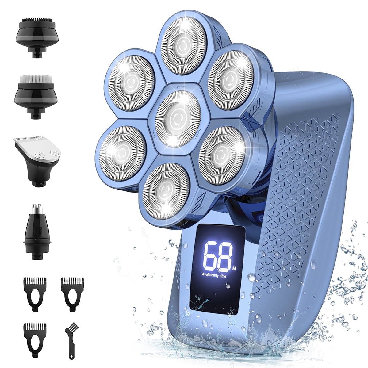 8D Head Shaver for Men, 5 in 1 Electric Bald Head Shaver Cordless Razor ...