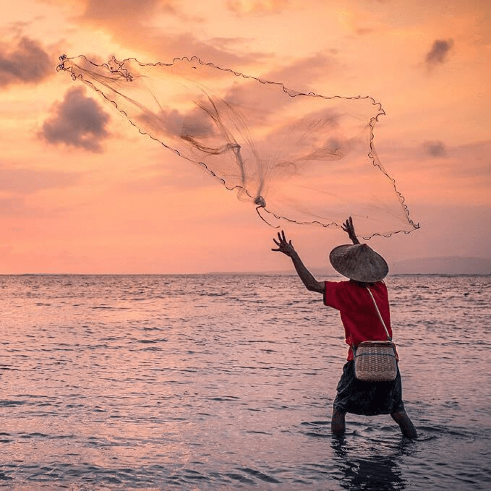 8FT Cast Net: Easy Open Design for Bait Fishing, Heavy Duty Nylon Mesh ...