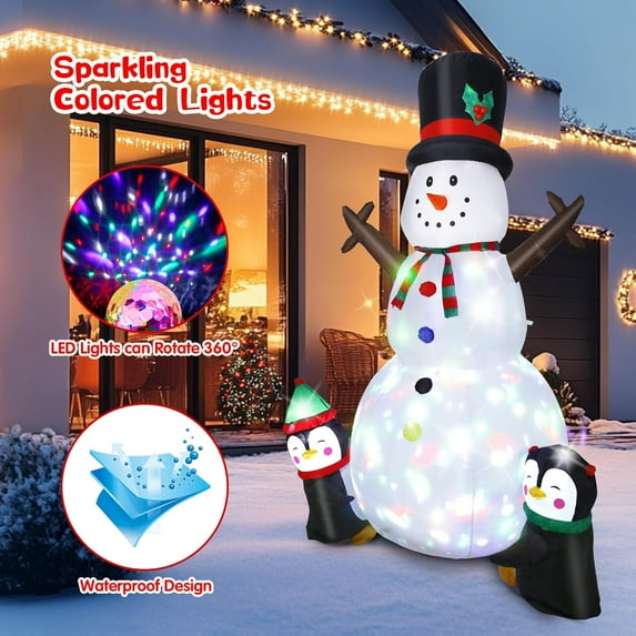 8FT Christmas Decs Inflatable Snowman, Christmas Blow Up Yard Decs ...