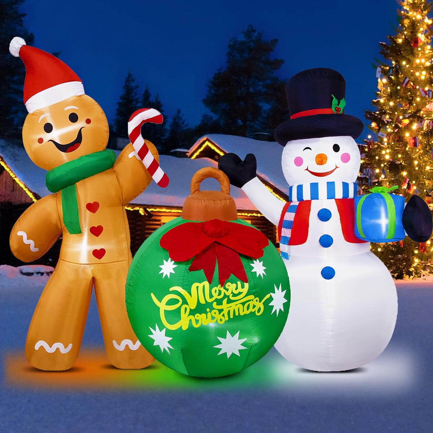8FT Christmas Inflatable Decorations, Blow up Inflatables Outdoor Xmas ...