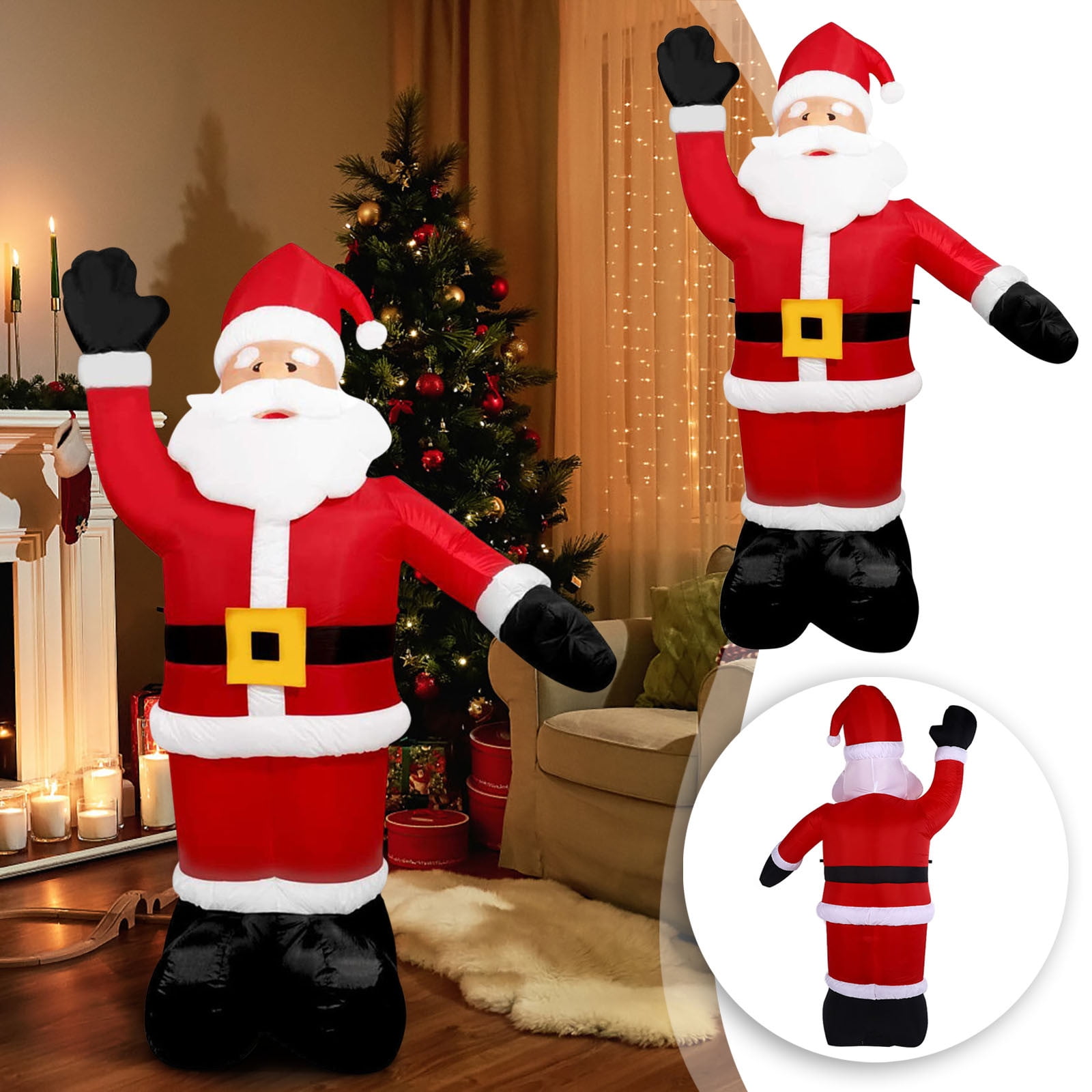 8FT Christmas Inflatable Santa, Outdoor Decorations Xmas Inflatables ...