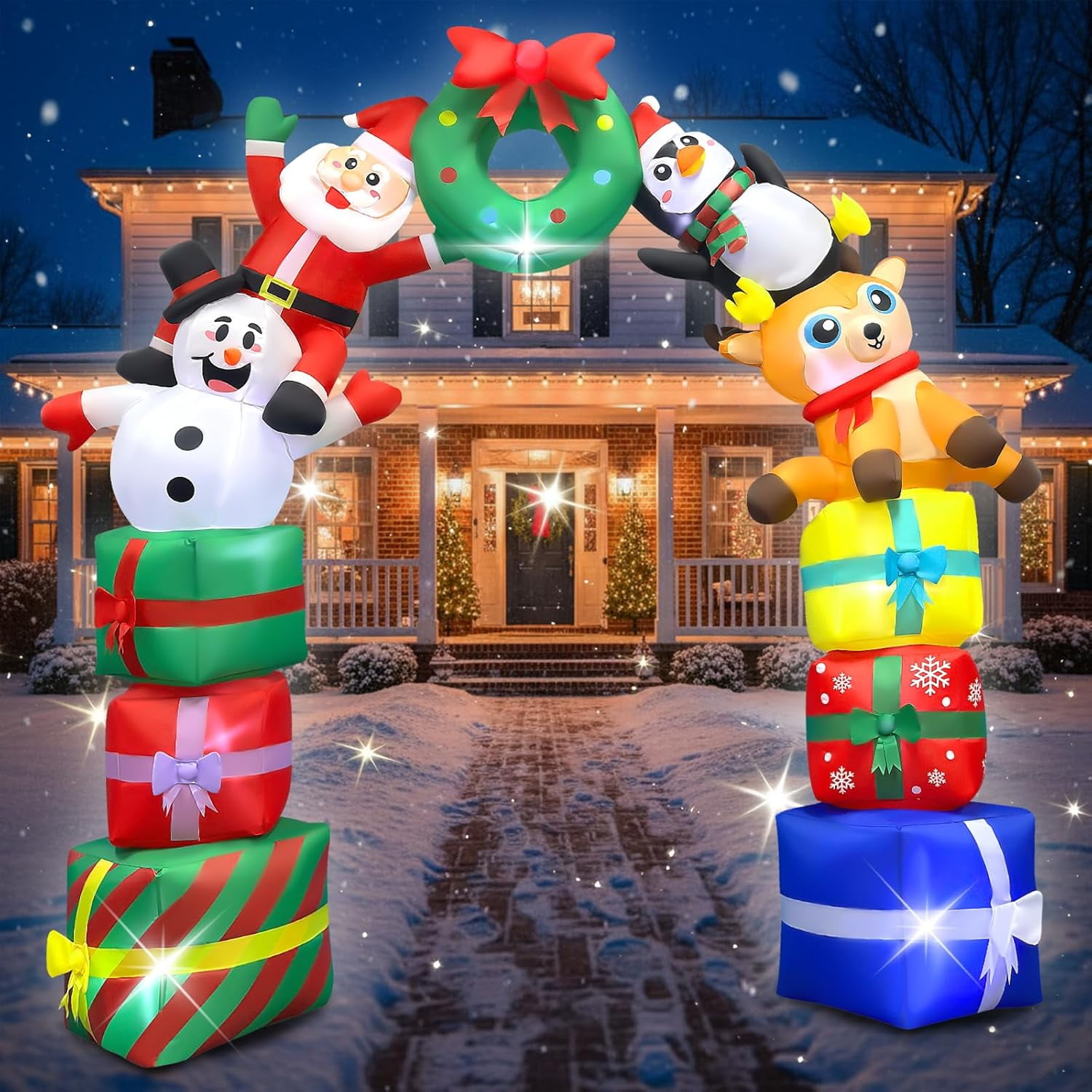 8FT Christmas Inflatables Archway Outdoor Decorations Christmas Arch ...