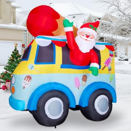 8FT Christmas Inflatables Outdoor Decorations Blow Up Santa Claus in ...