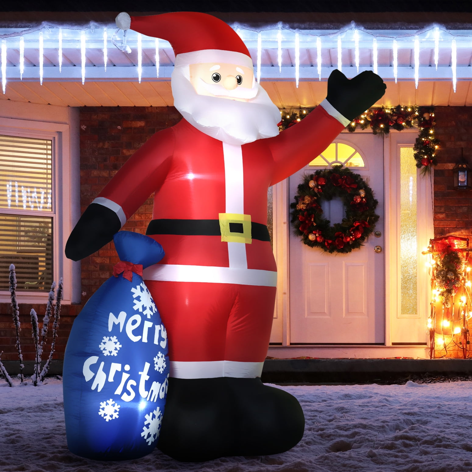 8FT Christmas Inflatables Santa Claus Outdoor Decorations, Blow up ...
