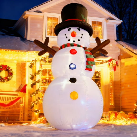 Giant Christmas Airblown Shivering Snowman Inflatable Outdoor Yard ...