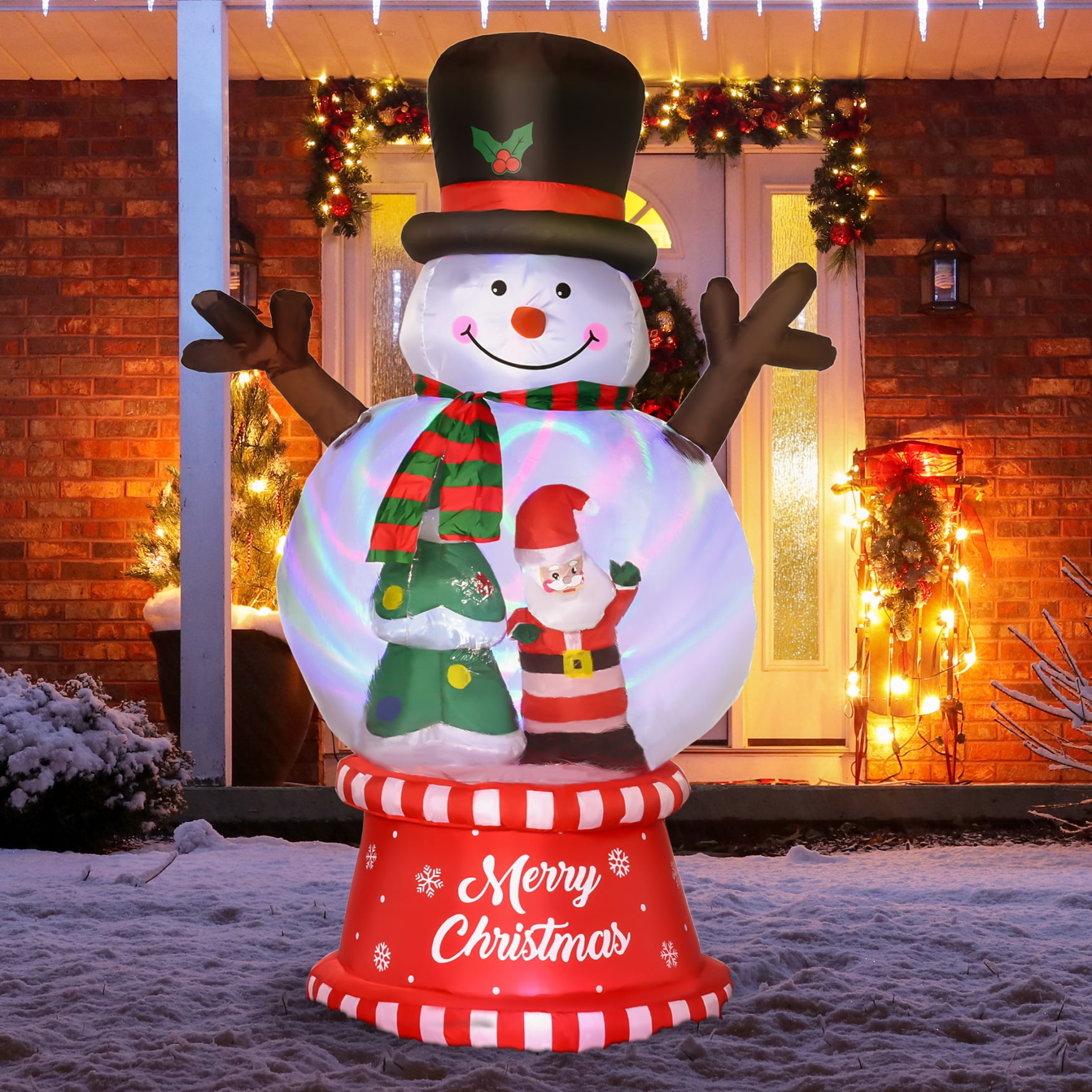 8FT Christmas Inflatables Snowman Decorations, Holiday Xmas Snowman ...