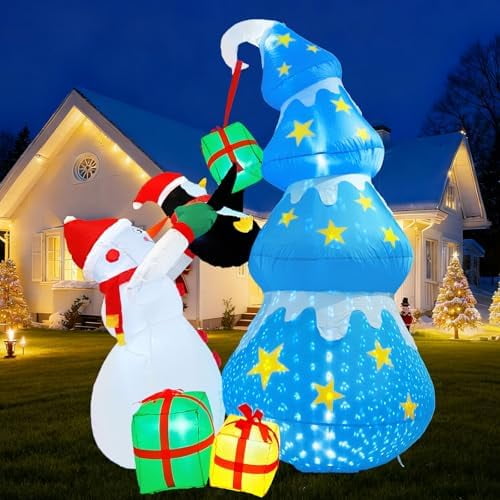 8FT Christmas Inflatables Snowman Yard Decoration, Blow Up Christmas ...