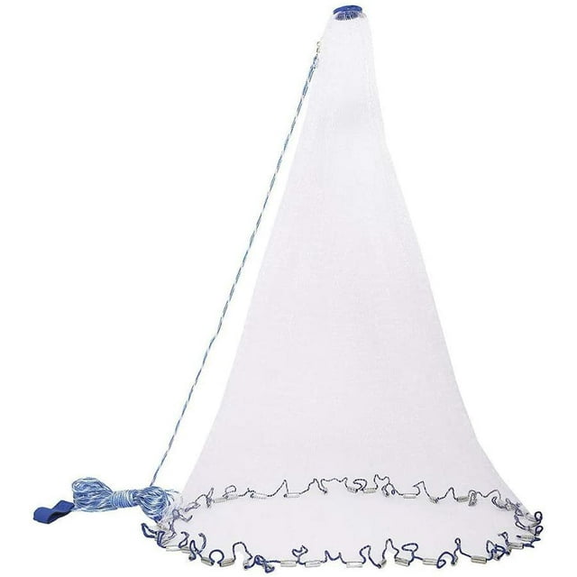 8FT Diameter Saltwater Fishing Cast Net Easy Throw Fishing Net Strong ...