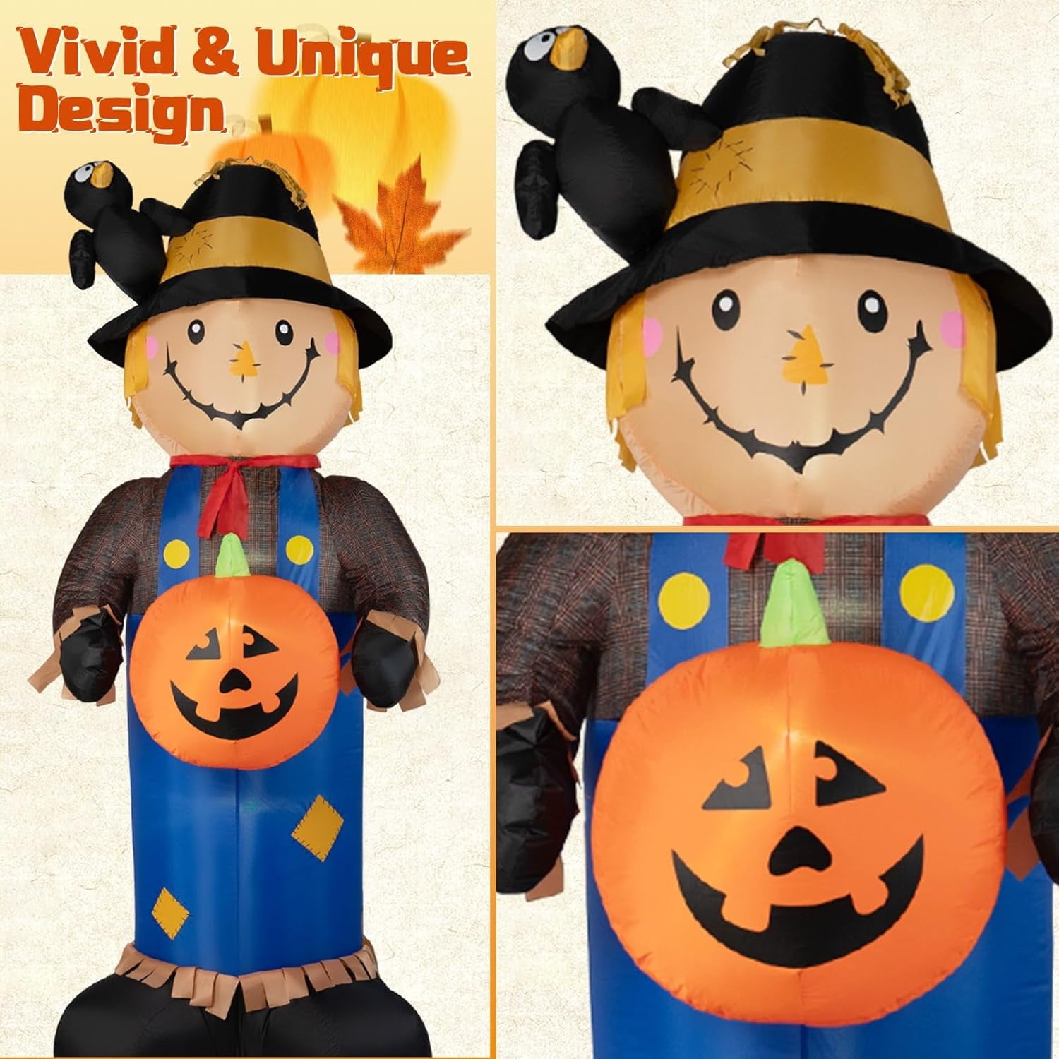 8FT Fall Inflatables Scarecrow Decorations, Giant Scarecrow with ...