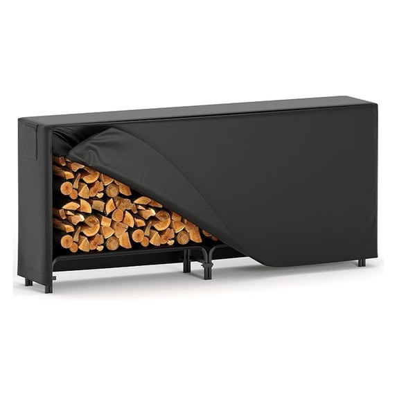 8FT Firewood Rack with Cover, Holders Firewood Outdoor Log Rack with ...