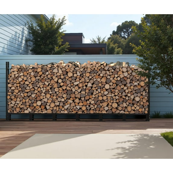 8FT Firewood Rack Outdoor Indoor, Wood Racks Outdoor For Firewood, Fire ...