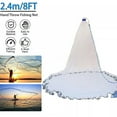 8FT Fishing Cast Net Bait Easy Throw Hand Cast Strong Nylon Mesh 3/8in ...