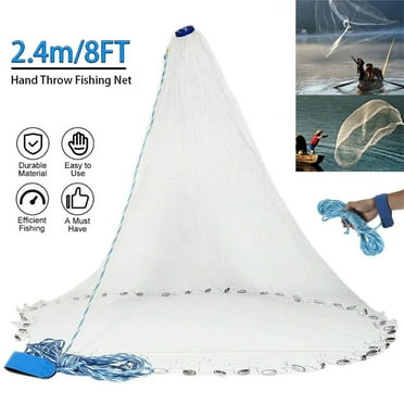 Pro Cast Net Fishing Mesh Saltwater Bait Drawstring Catch,6ft/8ft/12ft/16ft - Walmart.com