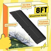 10ft Portable Wheelchair Ramp Non-Slip Aluminum Folding Handicap Ramp ...