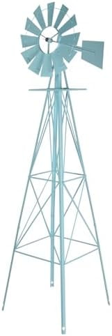 8FT Garden Windmill, Heavy Duty Metal Weather Vane, Yard Ornamental ...