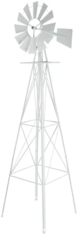 8FT Garden Windmill, Heavy Duty Metal Weather Vane, Yard Ornamental ...