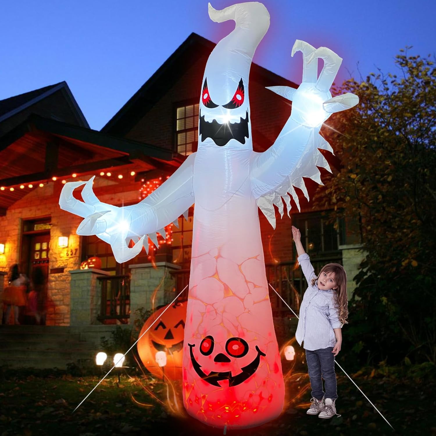 8FT Ghost Halloween Inflatables Outdoor Halloween Decorations, Spooky ...