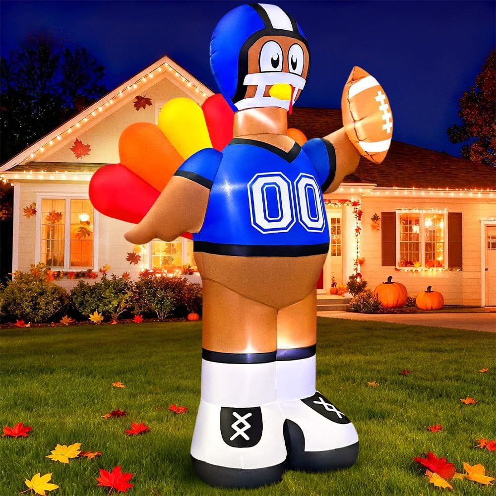 8FT Giant Thanksgiving Inflatables Decorations Turkey Football ...