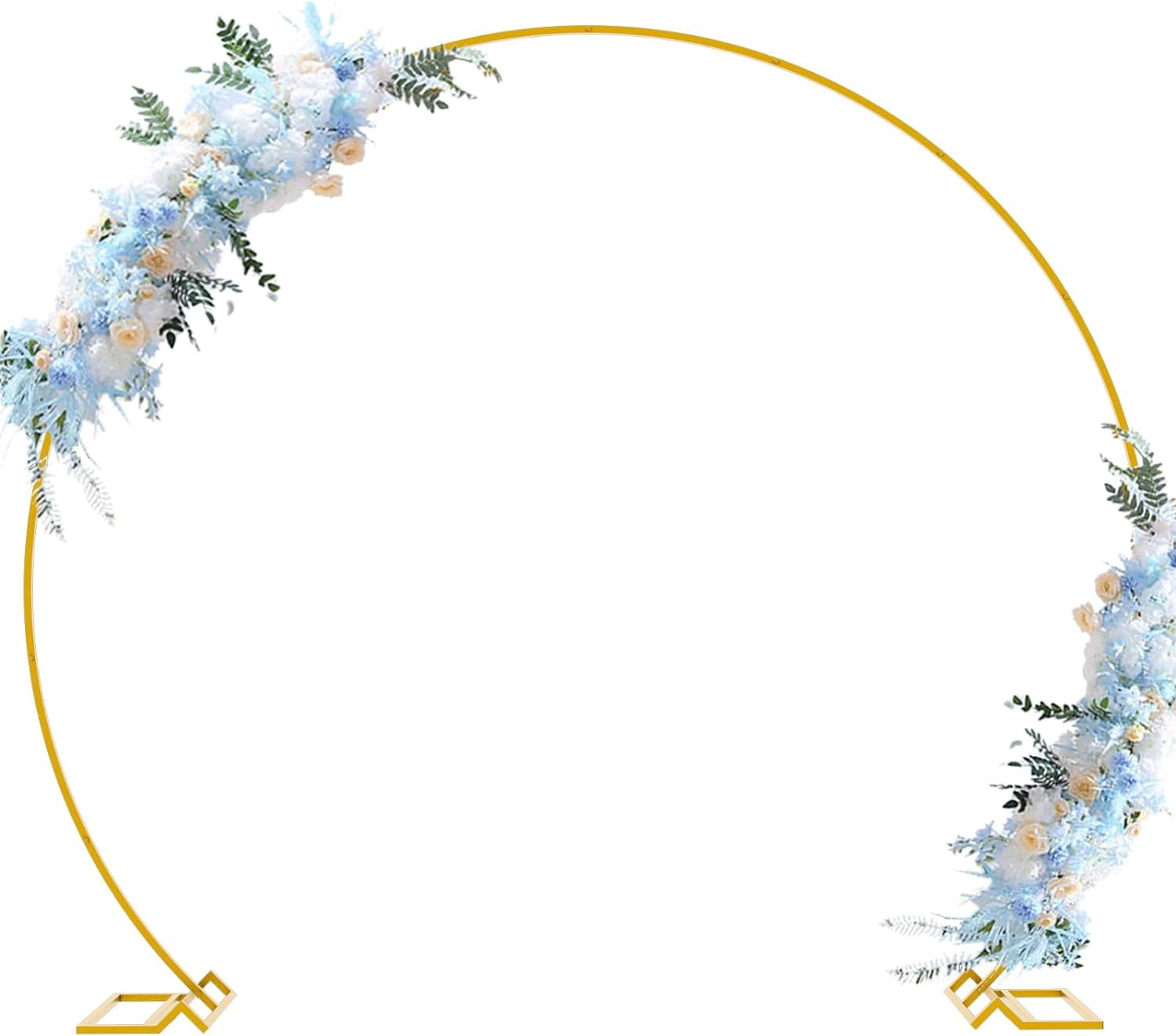 8FT Gold Round Backdrop Stand Circle Balloon Arch Frame Large Metal ...