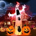 8ft Halloween Inflatables Decorations Outdoor Ghost Built In 2 Flame