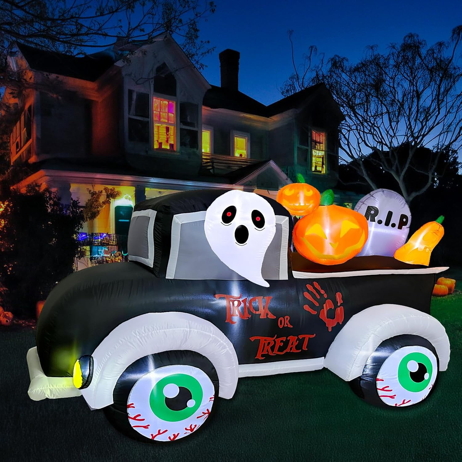 8FT Halloween Inflatables Outdoor Decorations, Large Inflatable Pumpkin ...