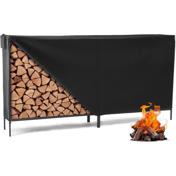 8FT Heavy Duty Firewood Storage Rack, Firewood Storage Log Rack with ...
