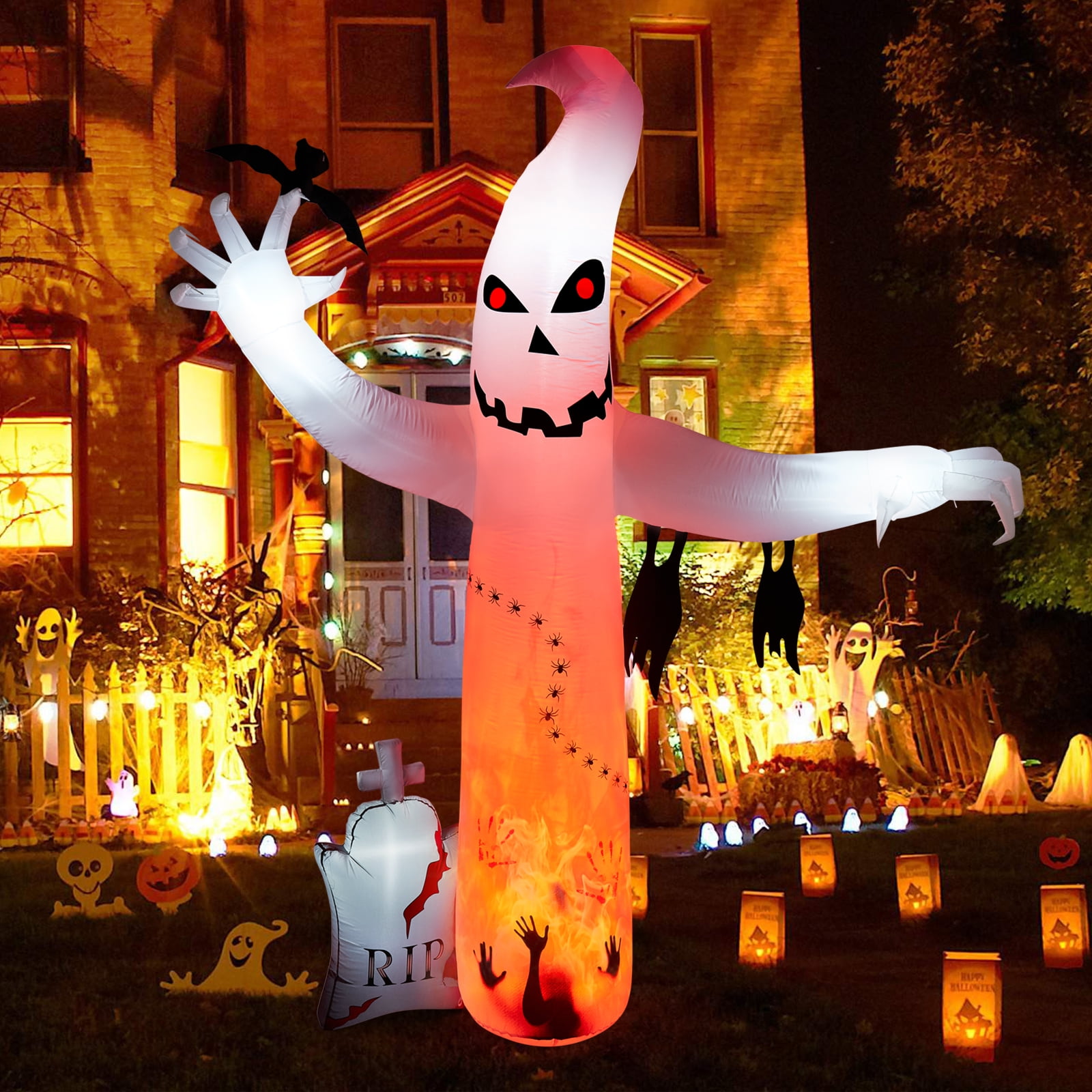 CAMULAND 8FT Large Outside Inflatable Halloween Ghost Decoration with ...