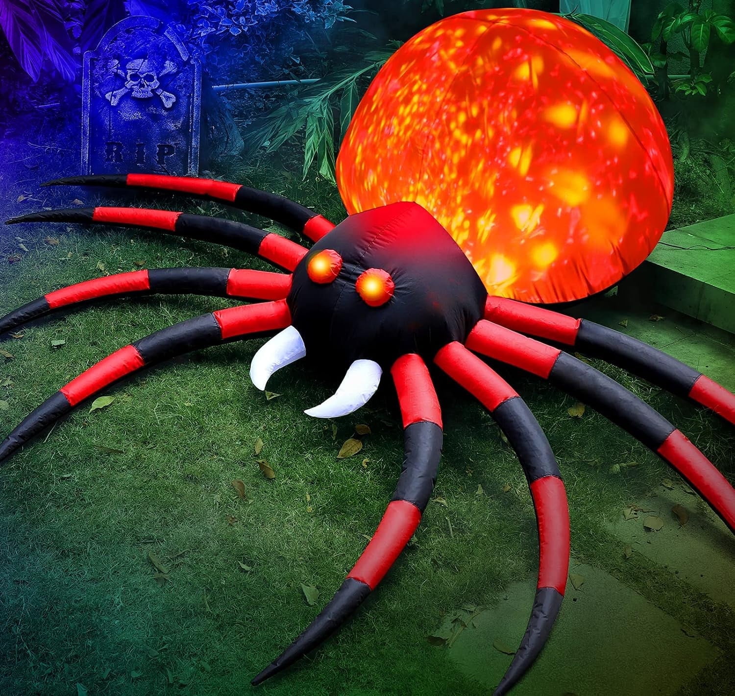 8FT Inflatable Halloween Spider Outdoor Patio Decoration, Giant ...