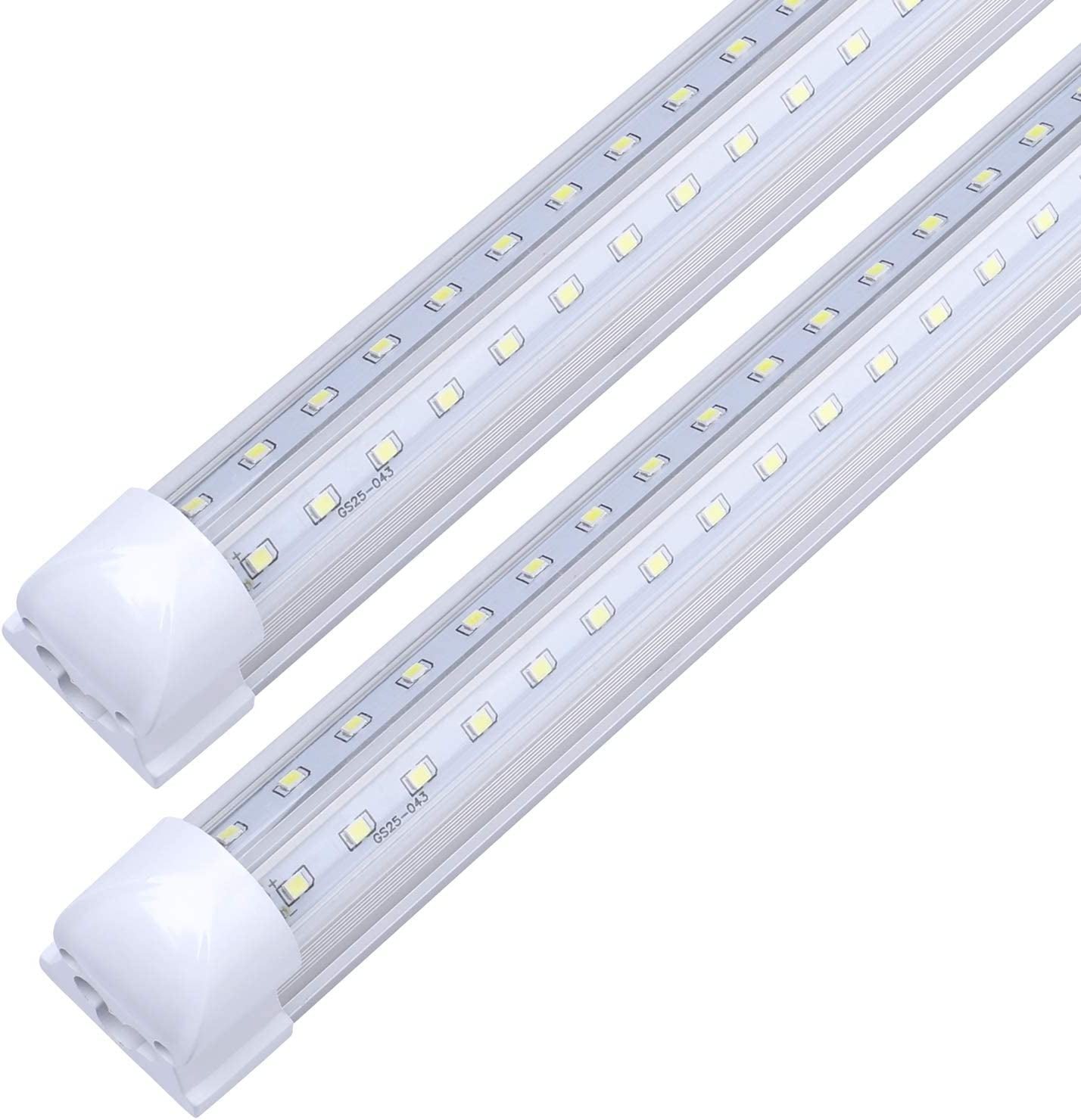 8FT Integrated LED Tube Light Fixture V Shape 72W White 6000K Pack of 4 ...