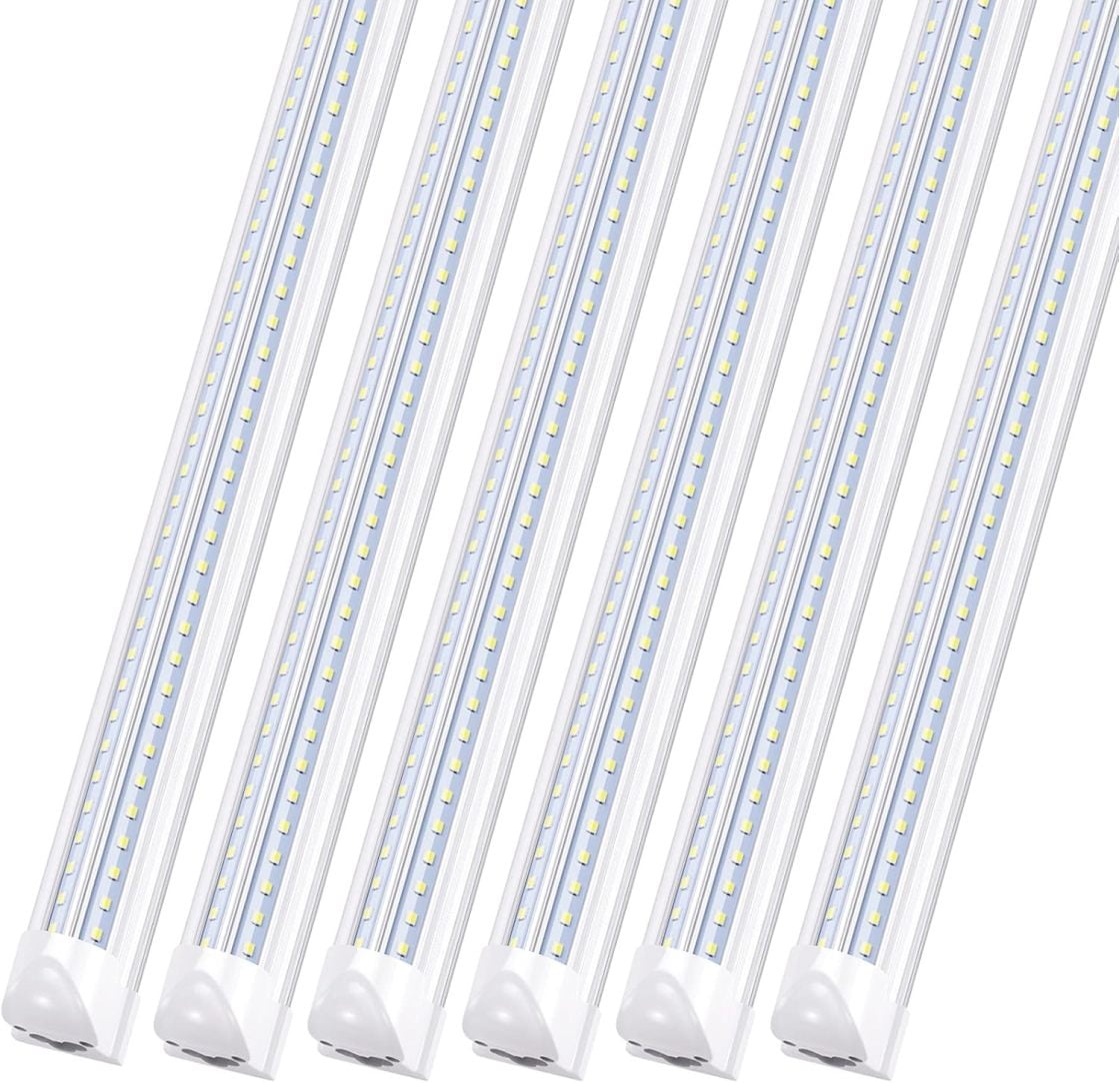 8FT LED Shop Light Fixture,Integrate T8 Linkable Shop Lights,Plug and ...