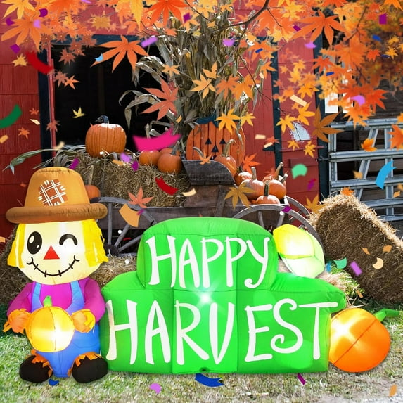 8FT Long Fall Inflatables Outdoor Decorations, Inflatable Scarecrow and ...
