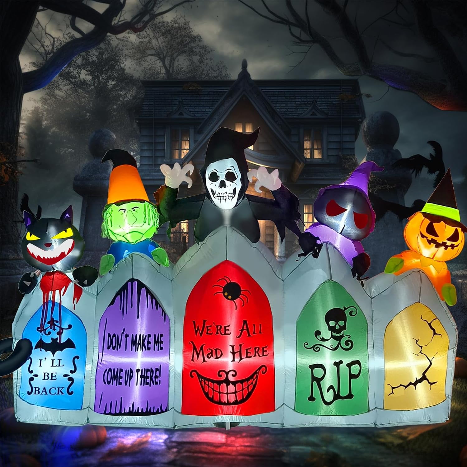 8FT Long Halloween Inflatable Decoration,Blow Up Yard Decoration with ...