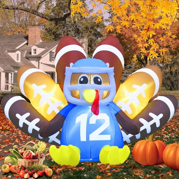 8FT Long Thanksgiving Inflatables Turkey Decorations,Blow up Turkey ...