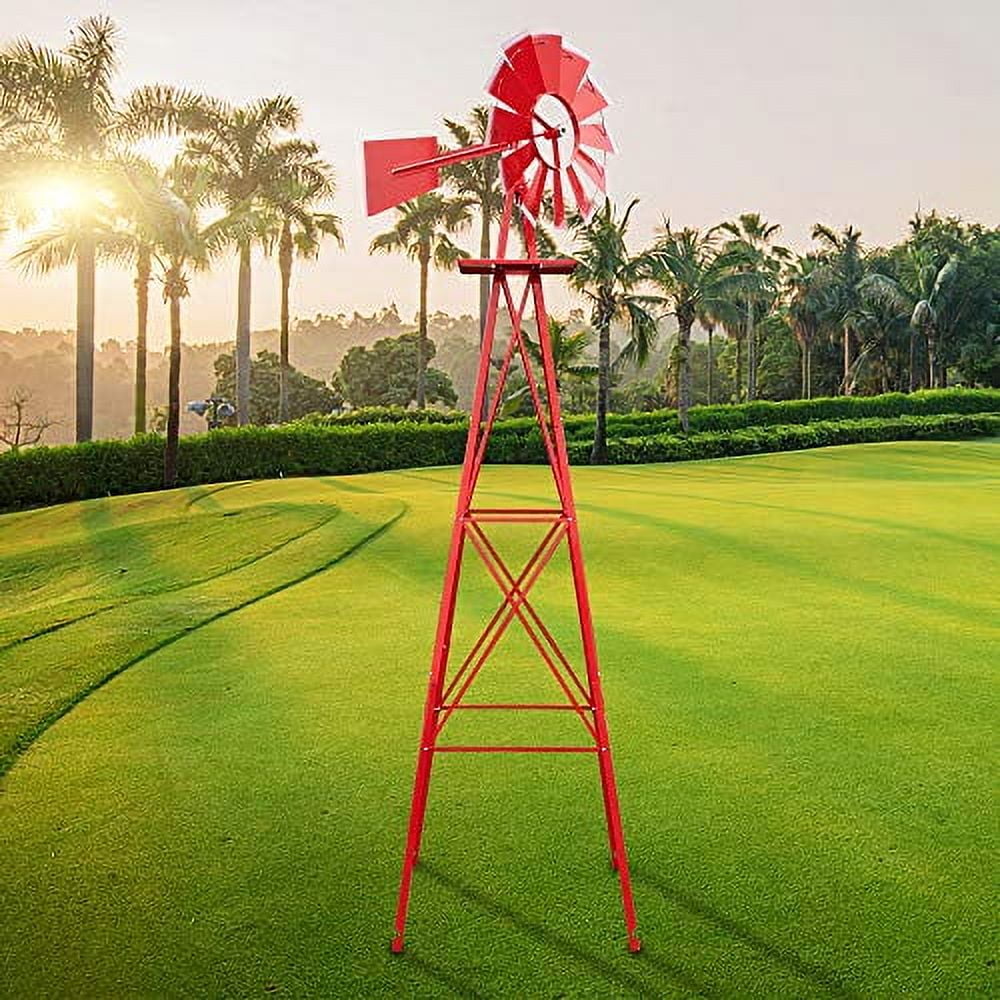 8FT Ornamental Windmill, Outdoor Backyard Garden Decoration Weather ...